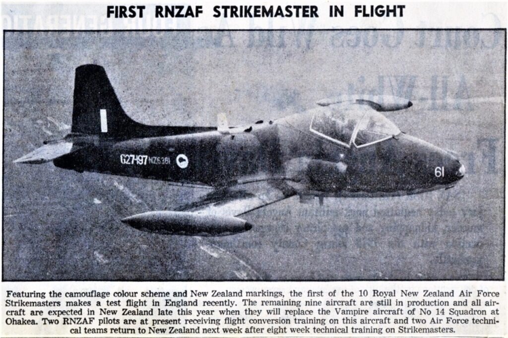 Flying the Strikemaster Mk88 in RNZAF Service: Part 1 the 1970s - Jim ...